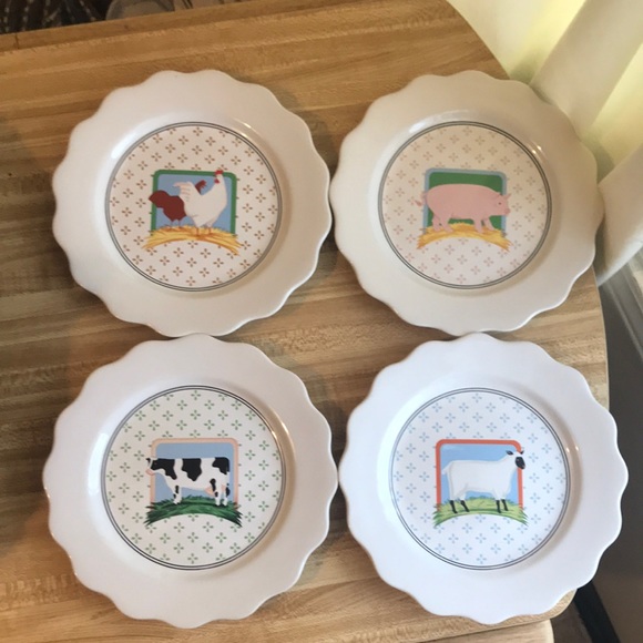 Kitchen | Vintage Vanderbilt Country 8 Farm Animal Plates | Poshmark